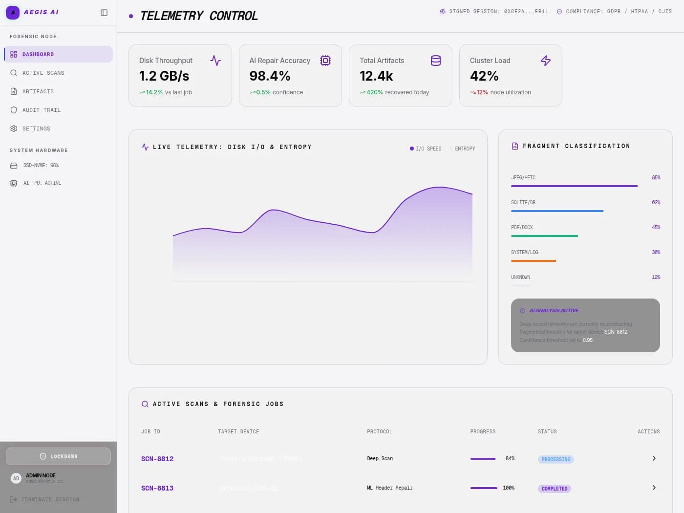 Aegis AI Forensic UI