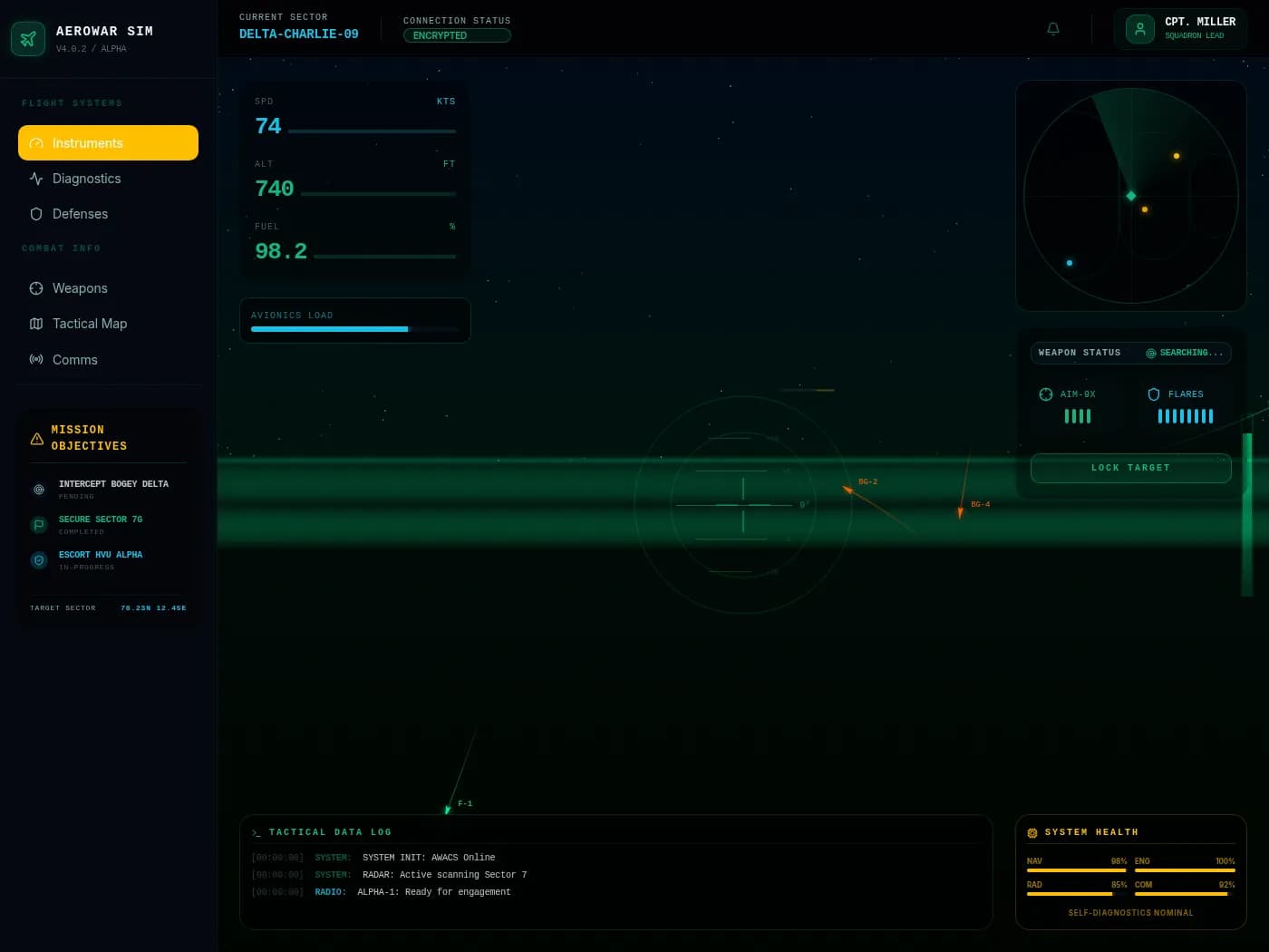 AeroWar Simulation UI