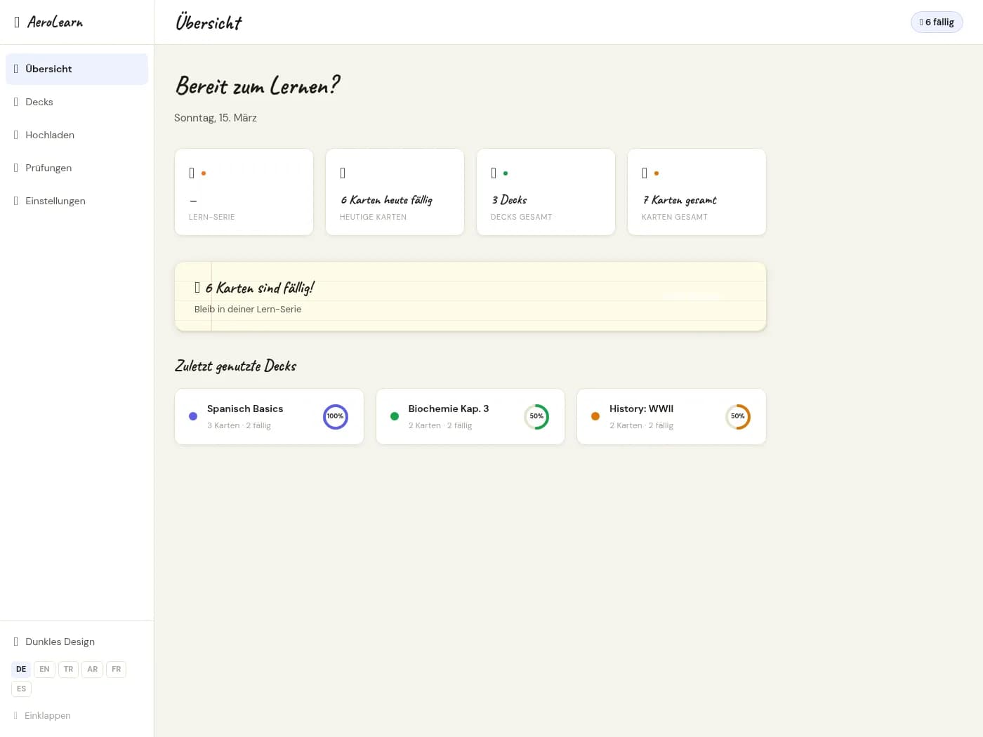 AeroLearn Flashcard App