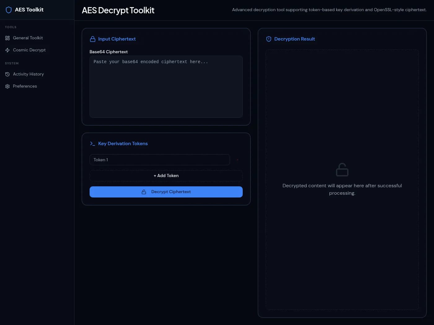 AES Decrypt Toolkit