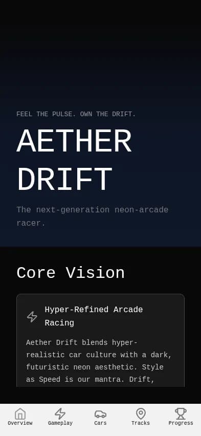 Aether Drift GDD Hub