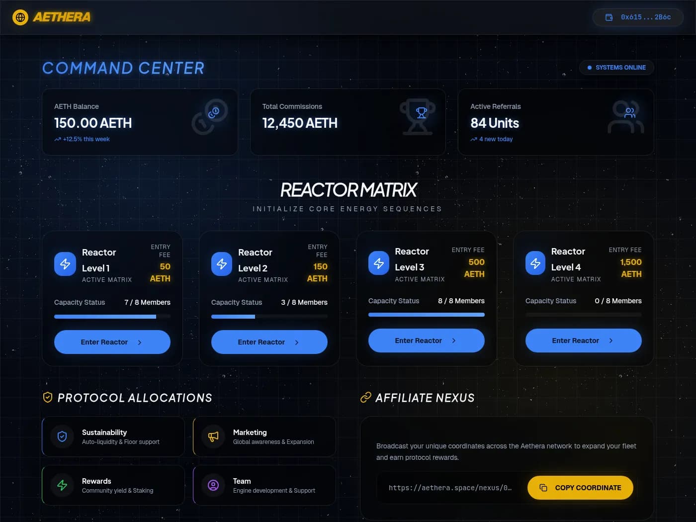 Aethera Space Engine UI