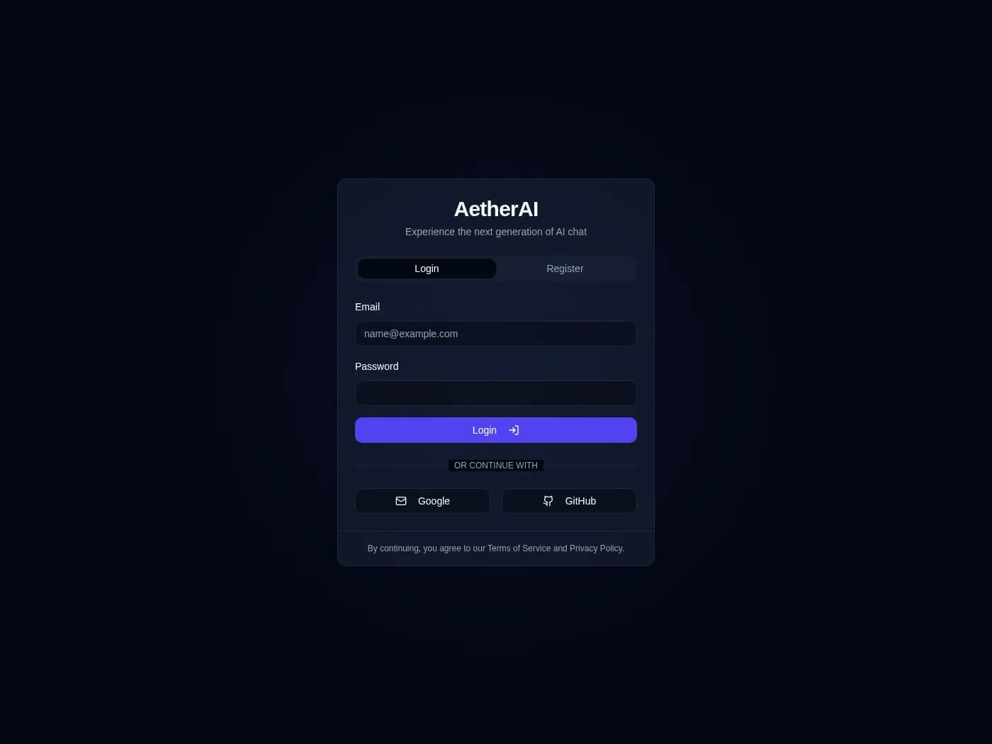AetherAI Chat Clone