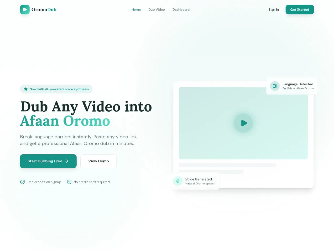 OromoDub SaaS Platform