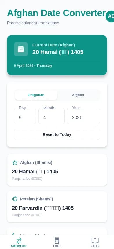 Afghan Date Converter