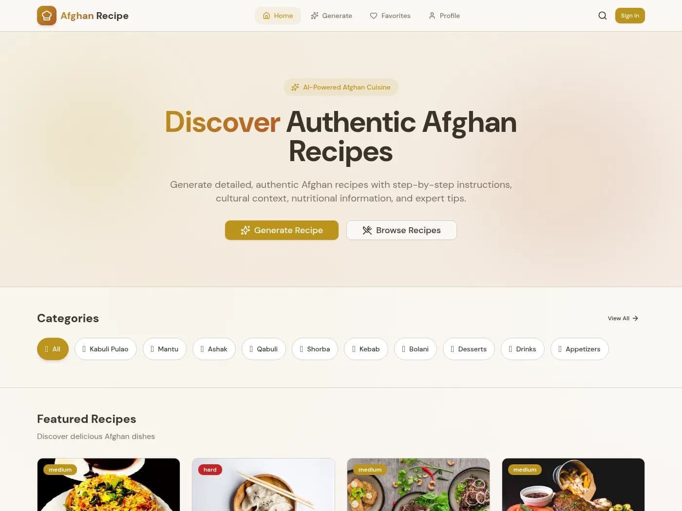 Afghan Recipe Genius