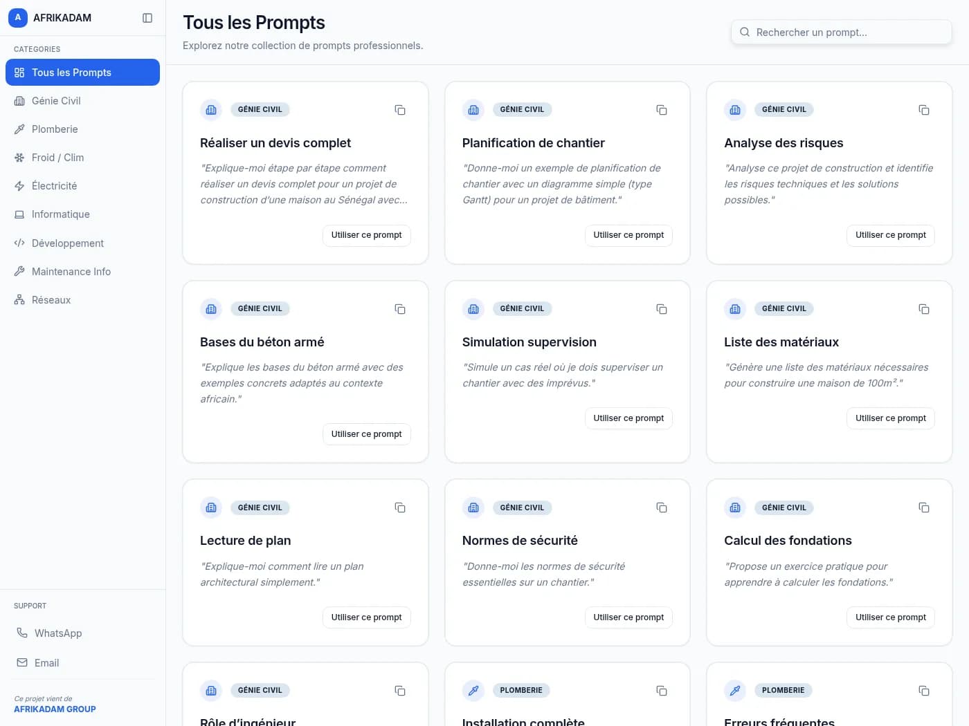 AFRIKADAM Prompt Toolbox
