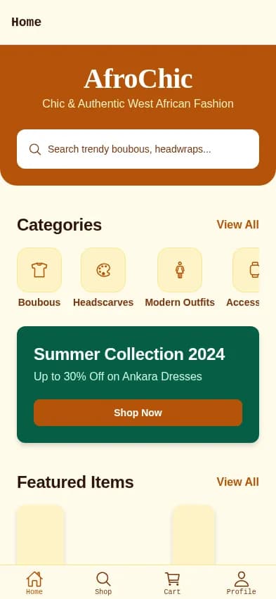AfroChic Mobile Shop