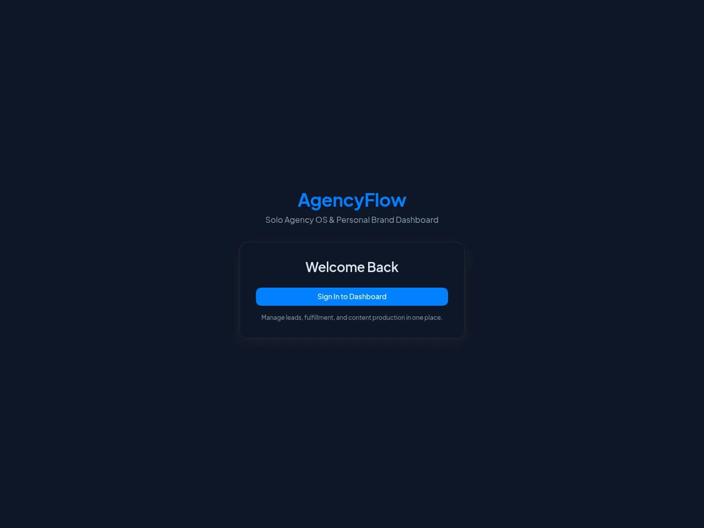 AgencyFlow Dashboard