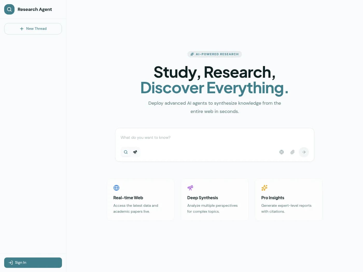 Agent Research Dashboard