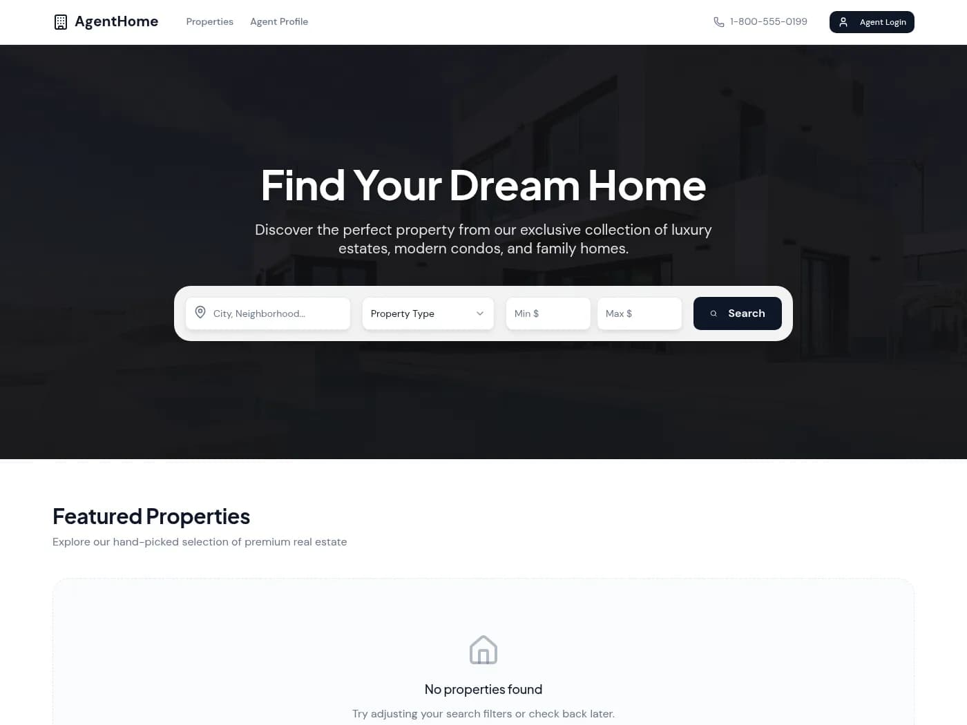 AgentHome Real Estate Site