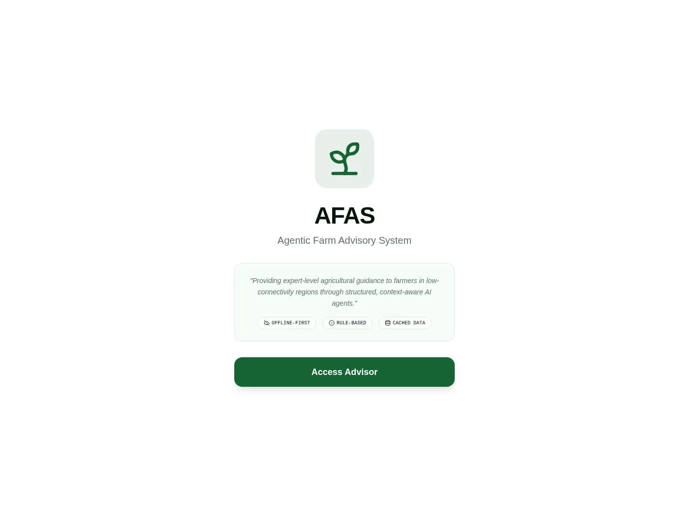 AFAS: Agentic Farm Advisor