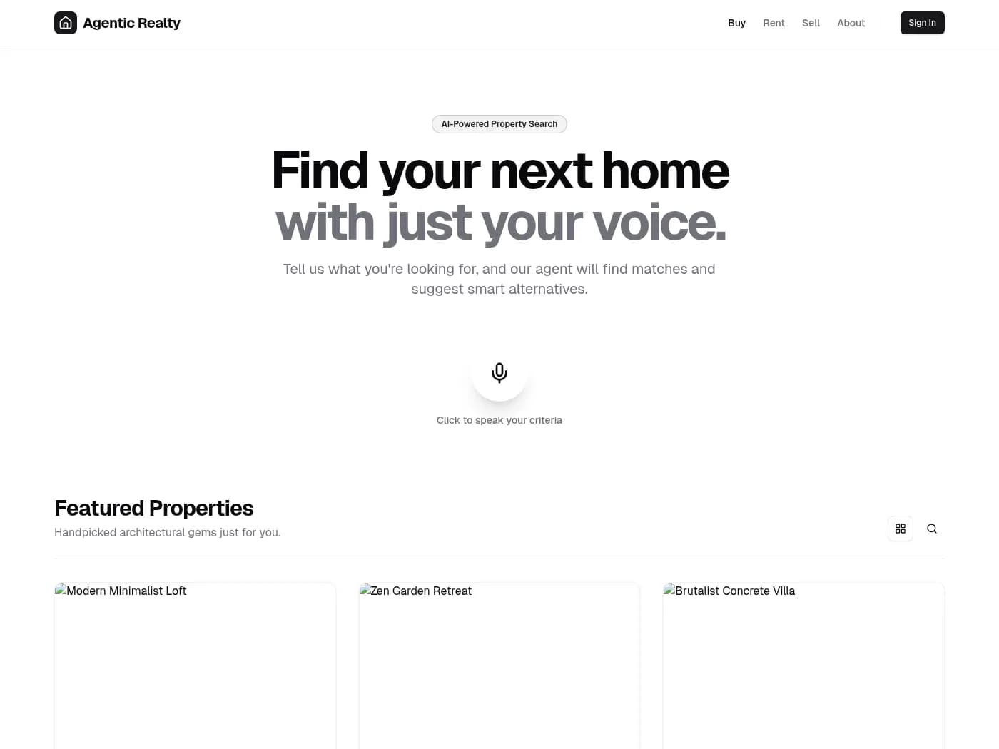 Agentic Realty Voice Search