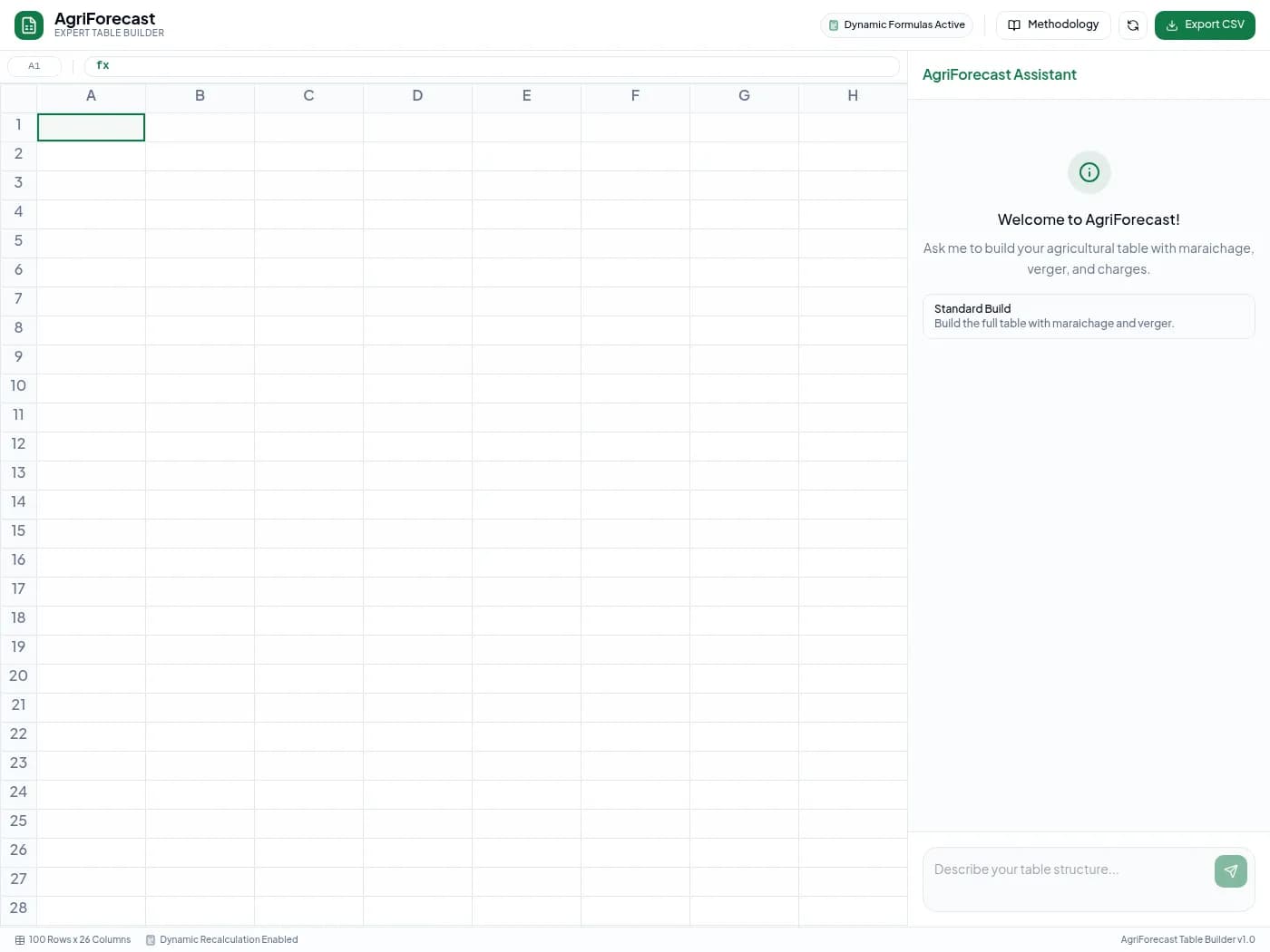 AgriForecast Table Builder