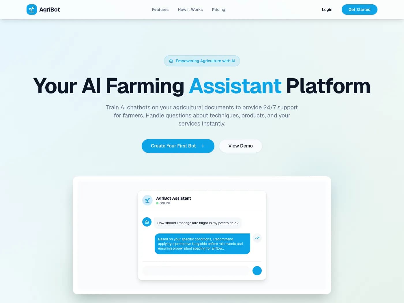 AgriBot Support Platform