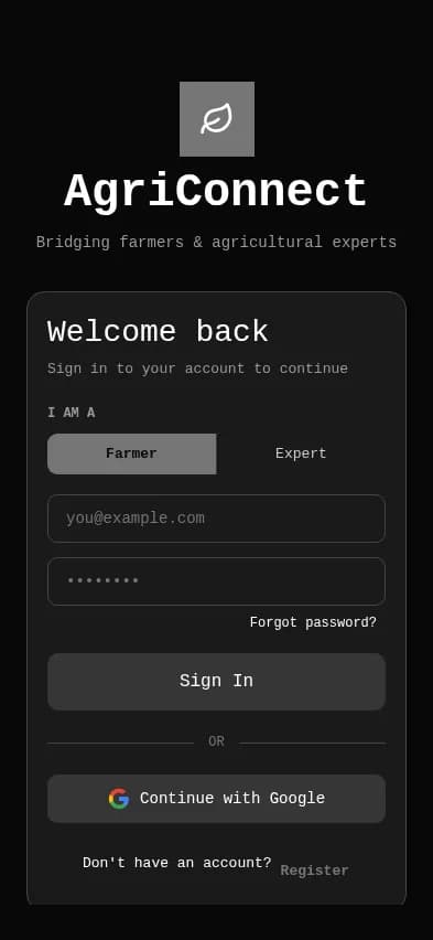 AgriConnect Login Portal