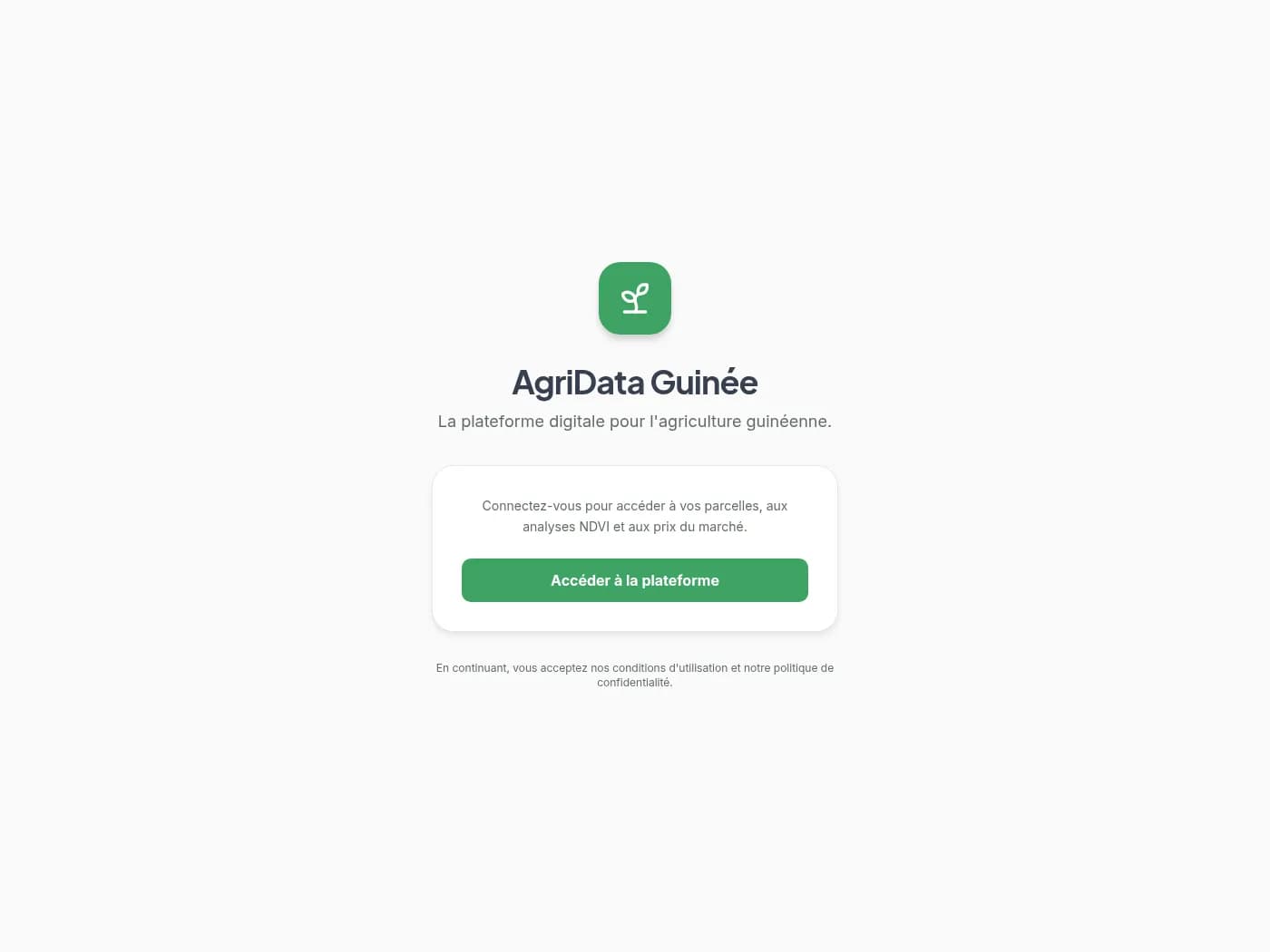 AgriData Guinée Platform