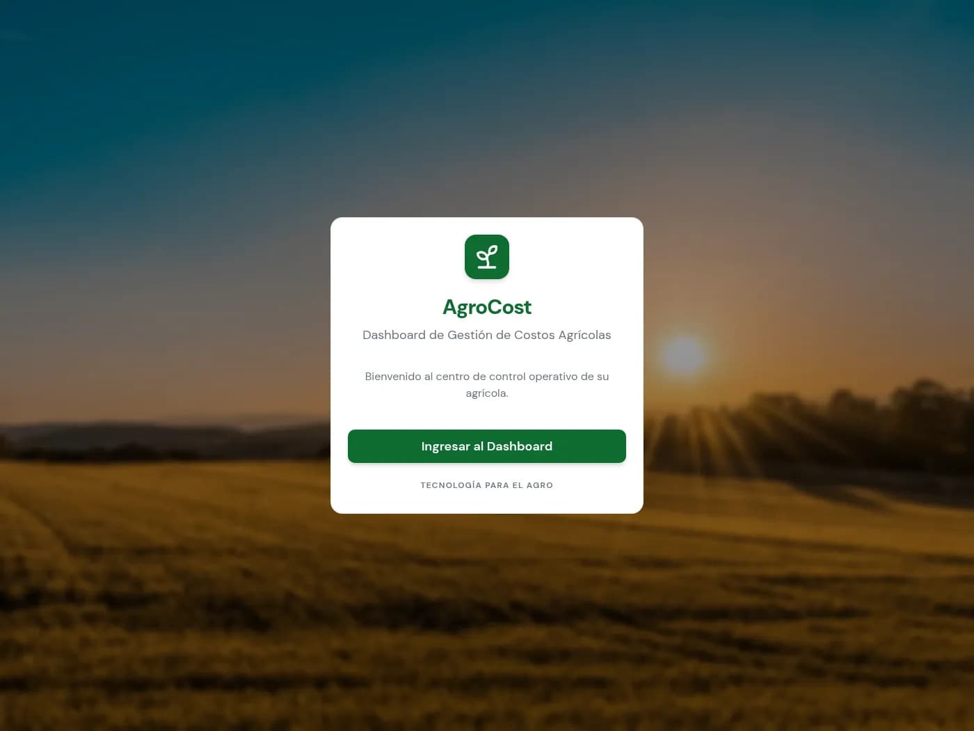 AgroCost Dashboard