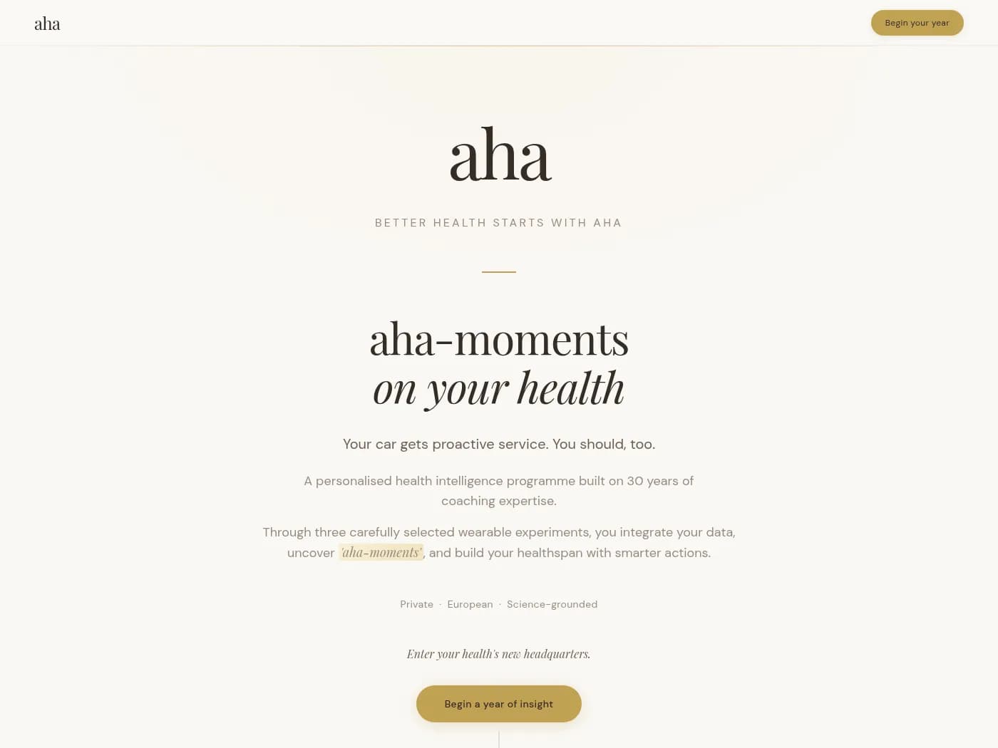 Aha Health Landing