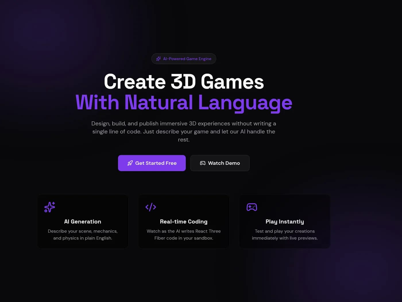 AI 3D Game Creator