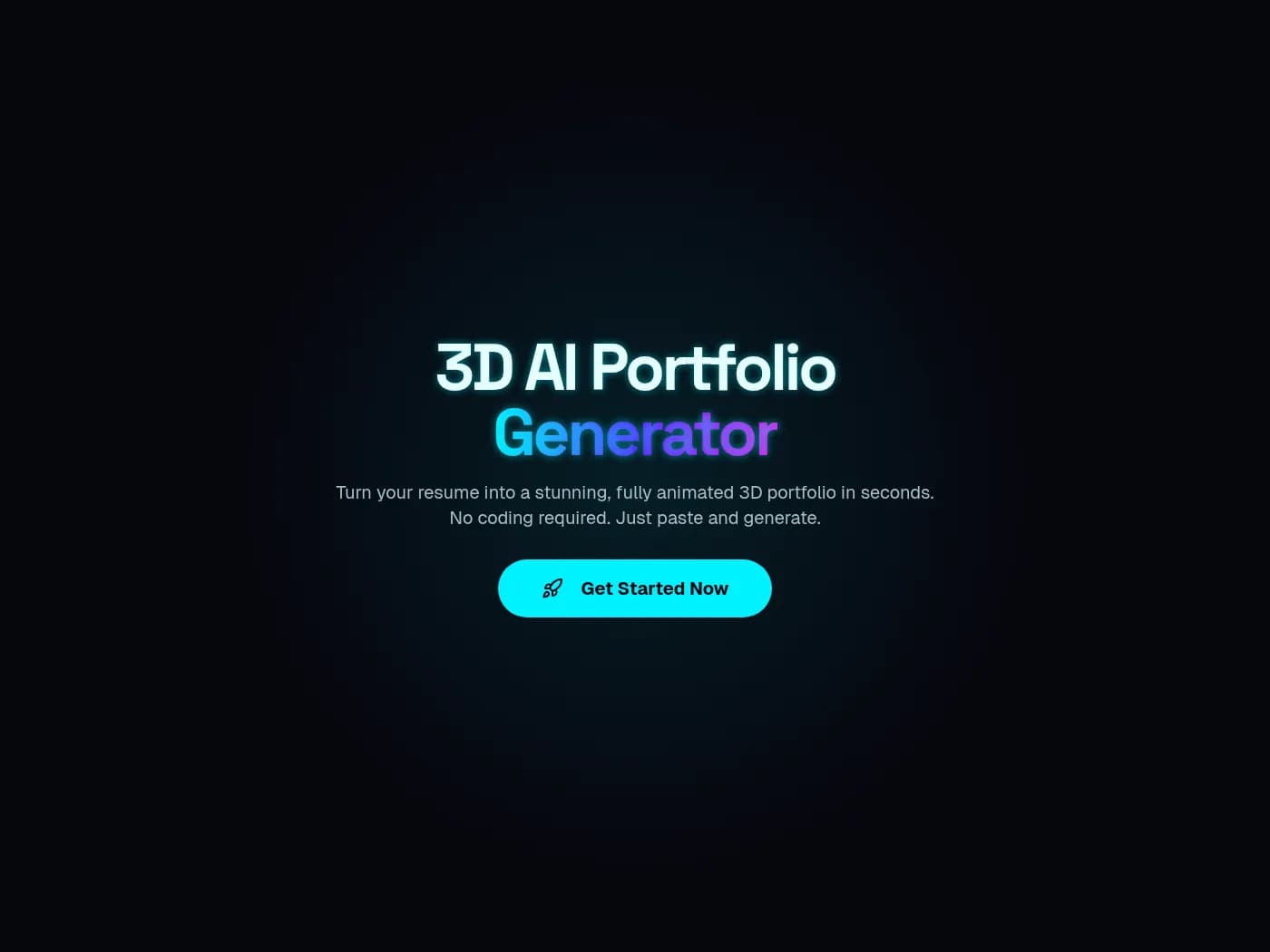 3D AI Portfolio Generator