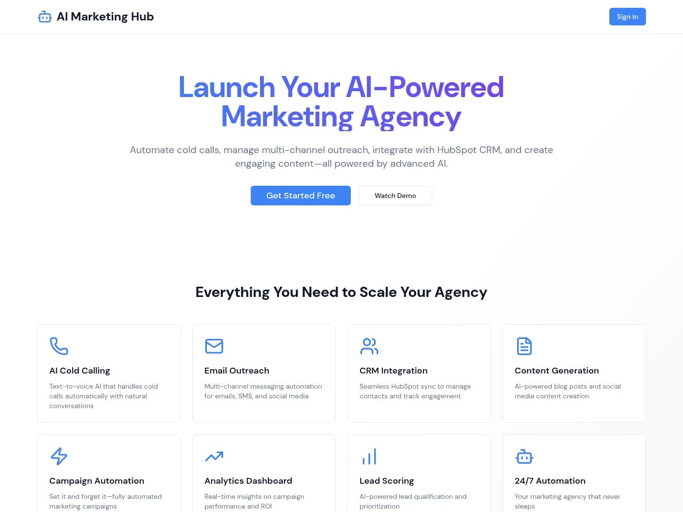 AI Marketing Agency Hub