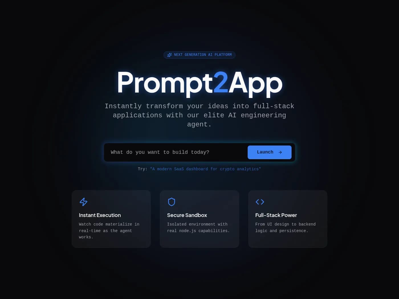 Prompt2App Platform