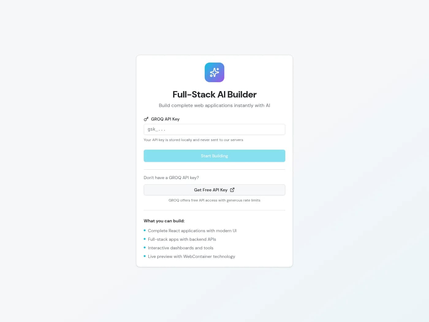 Full-Stack AI Builder