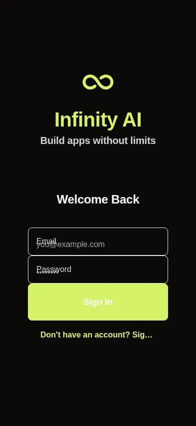 Infinity AI App Maker