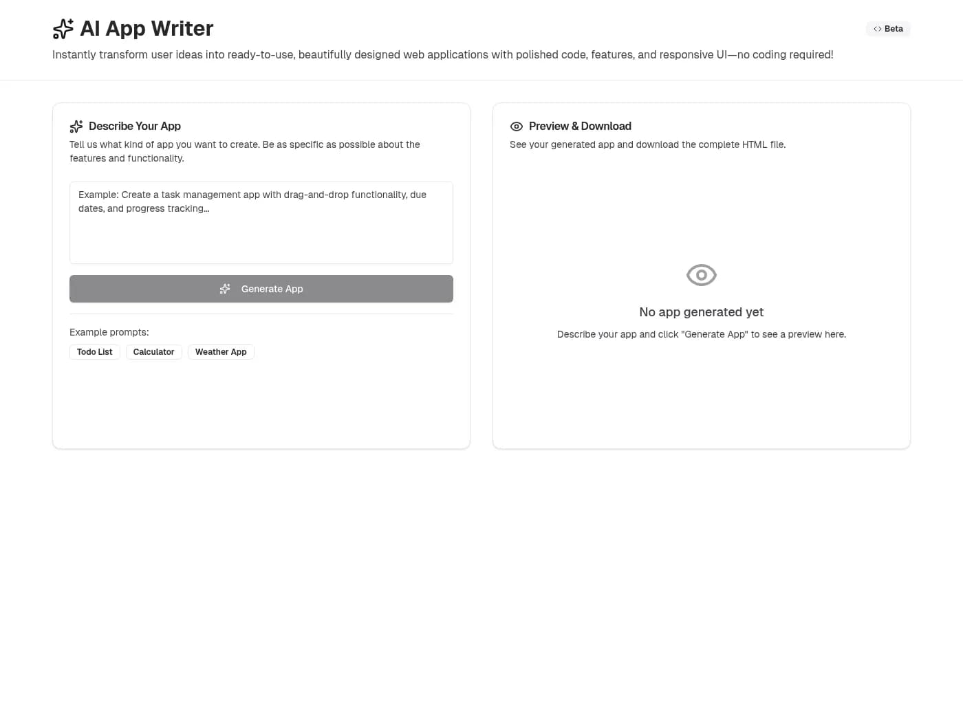 AI App Writer