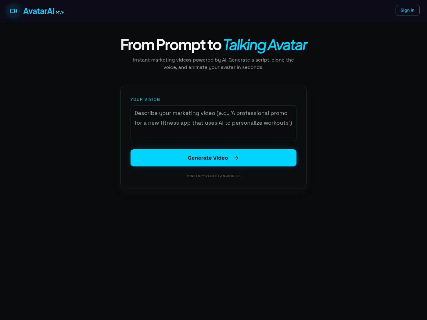 AI Avatar Video MVP