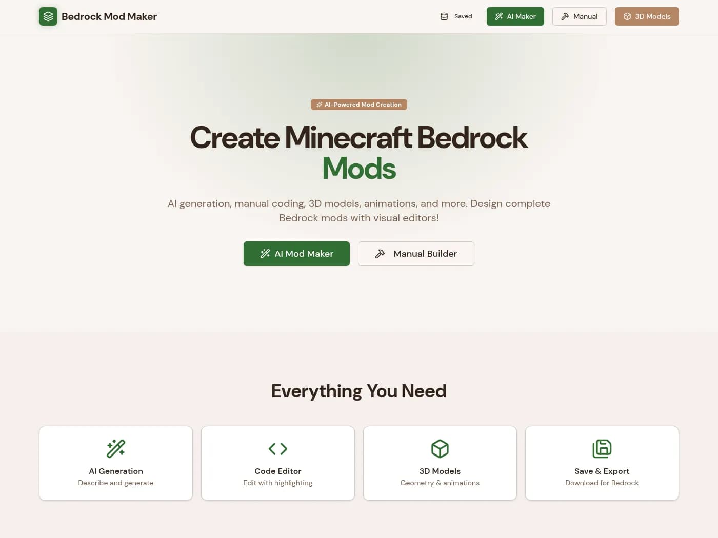AI Bedrock Mod Maker