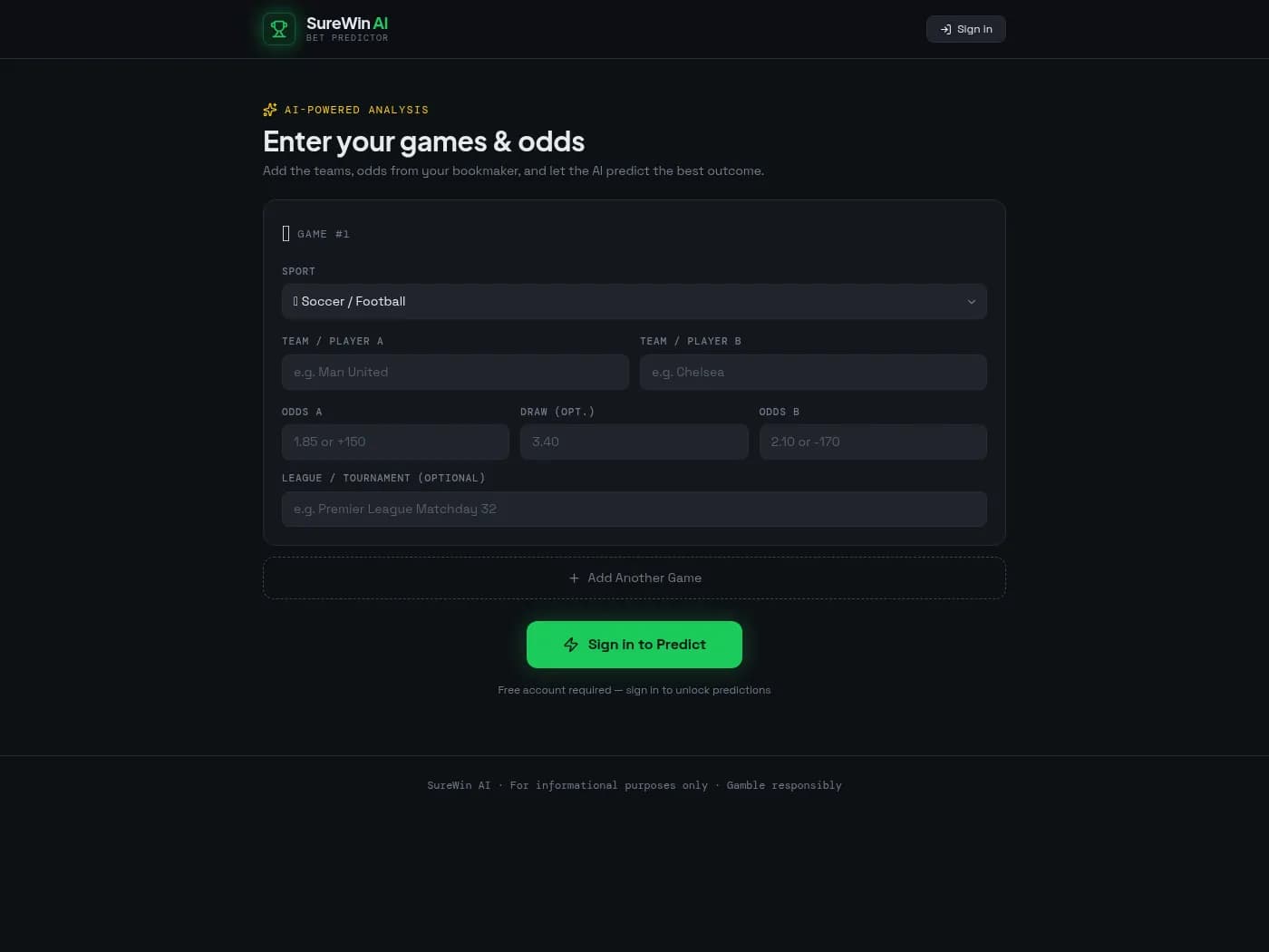 SureWin AI Predictor