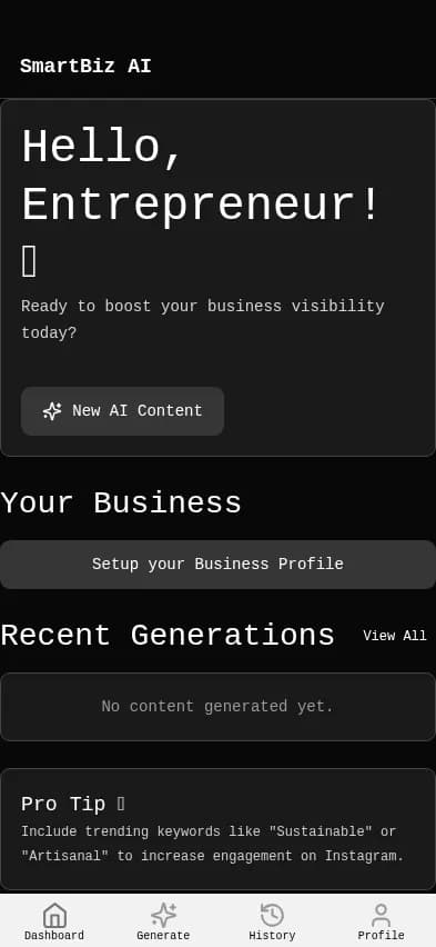 SmartBiz AI Promo App