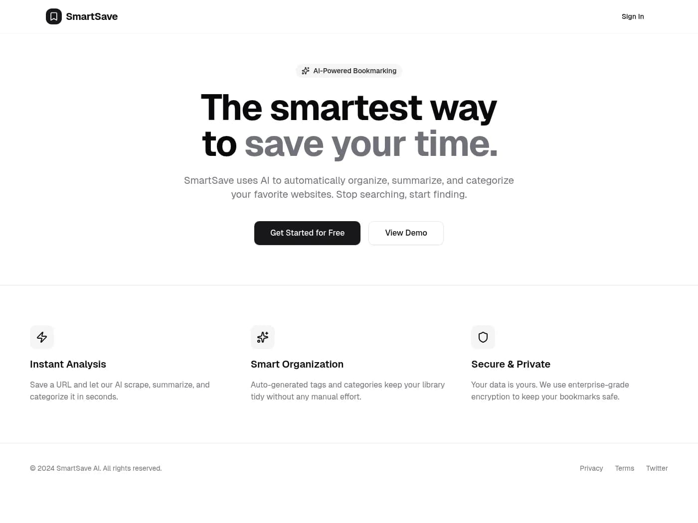 SmartSave AI Bookmarks