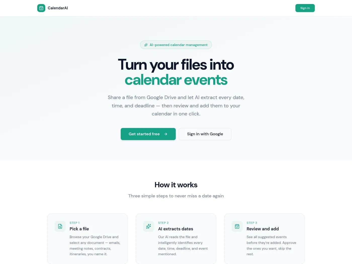 AI Calendar Event Creator