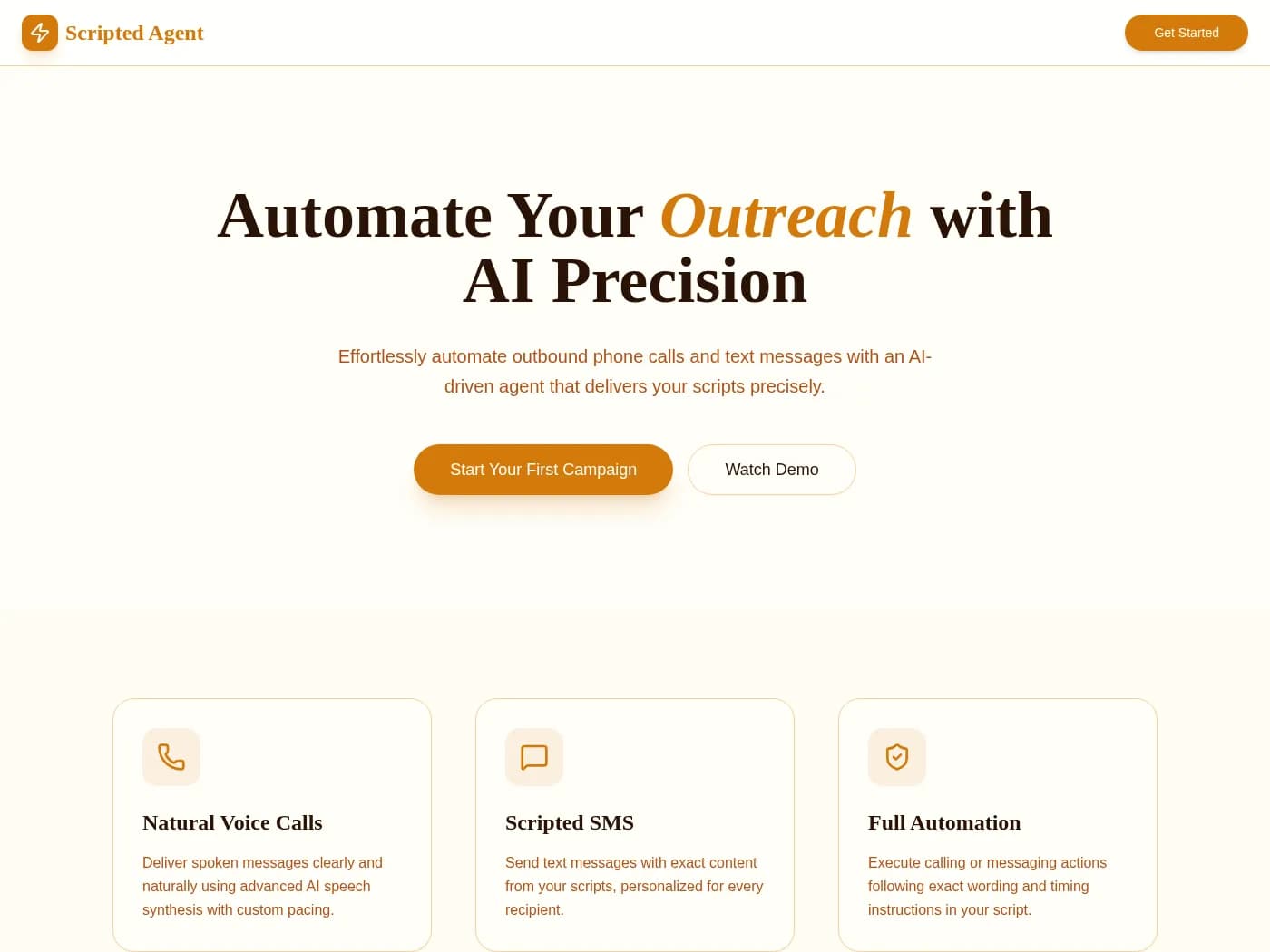 Scripted AI Call Agent