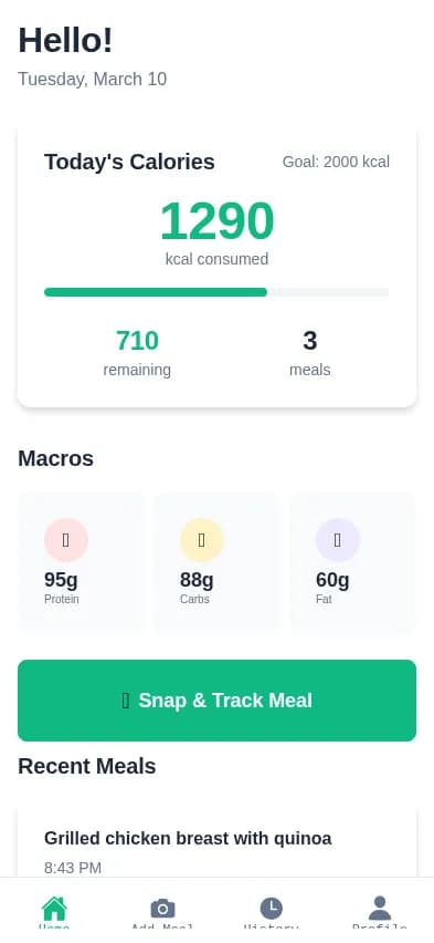 SnapCalorie AI Tracker