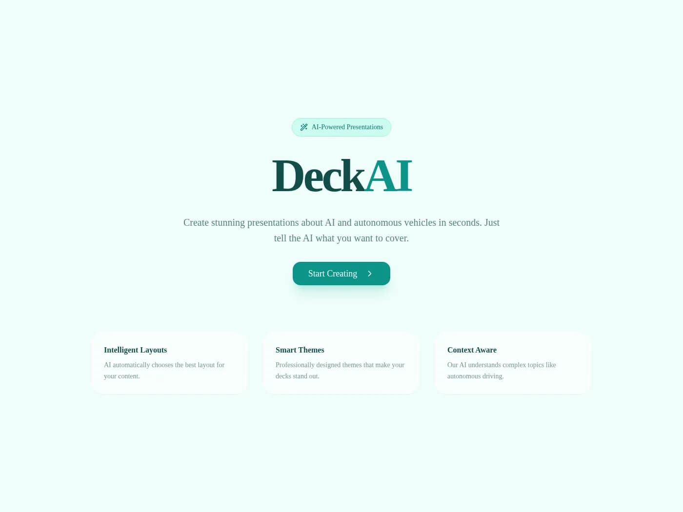 A.I. Cars Presentation