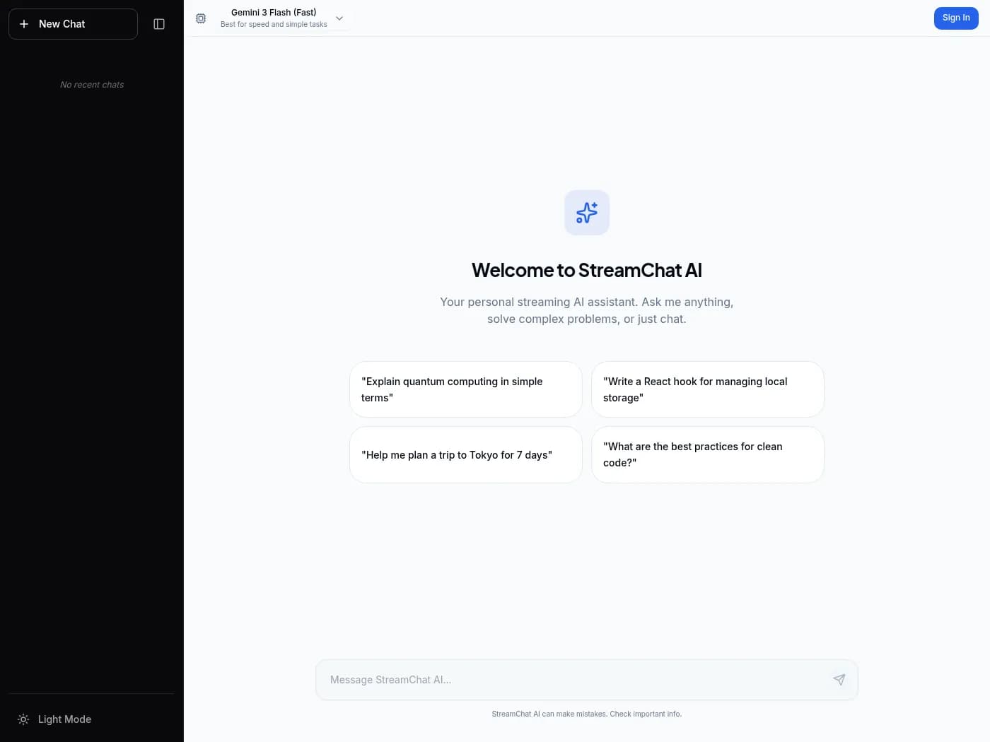 StreamChat AI