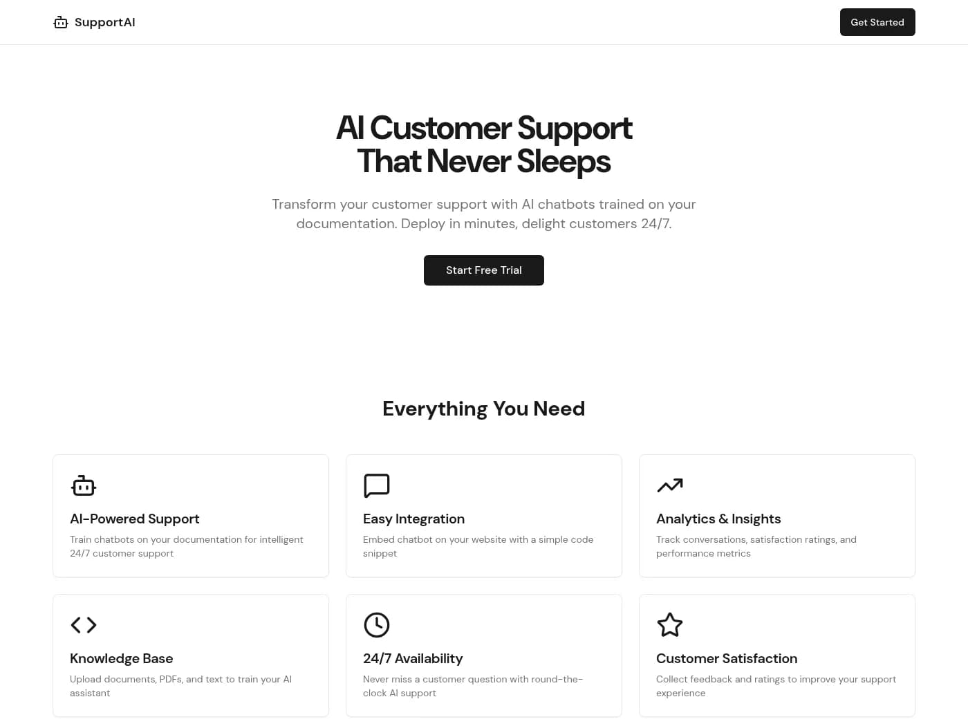 AI Support Chatbot Platform