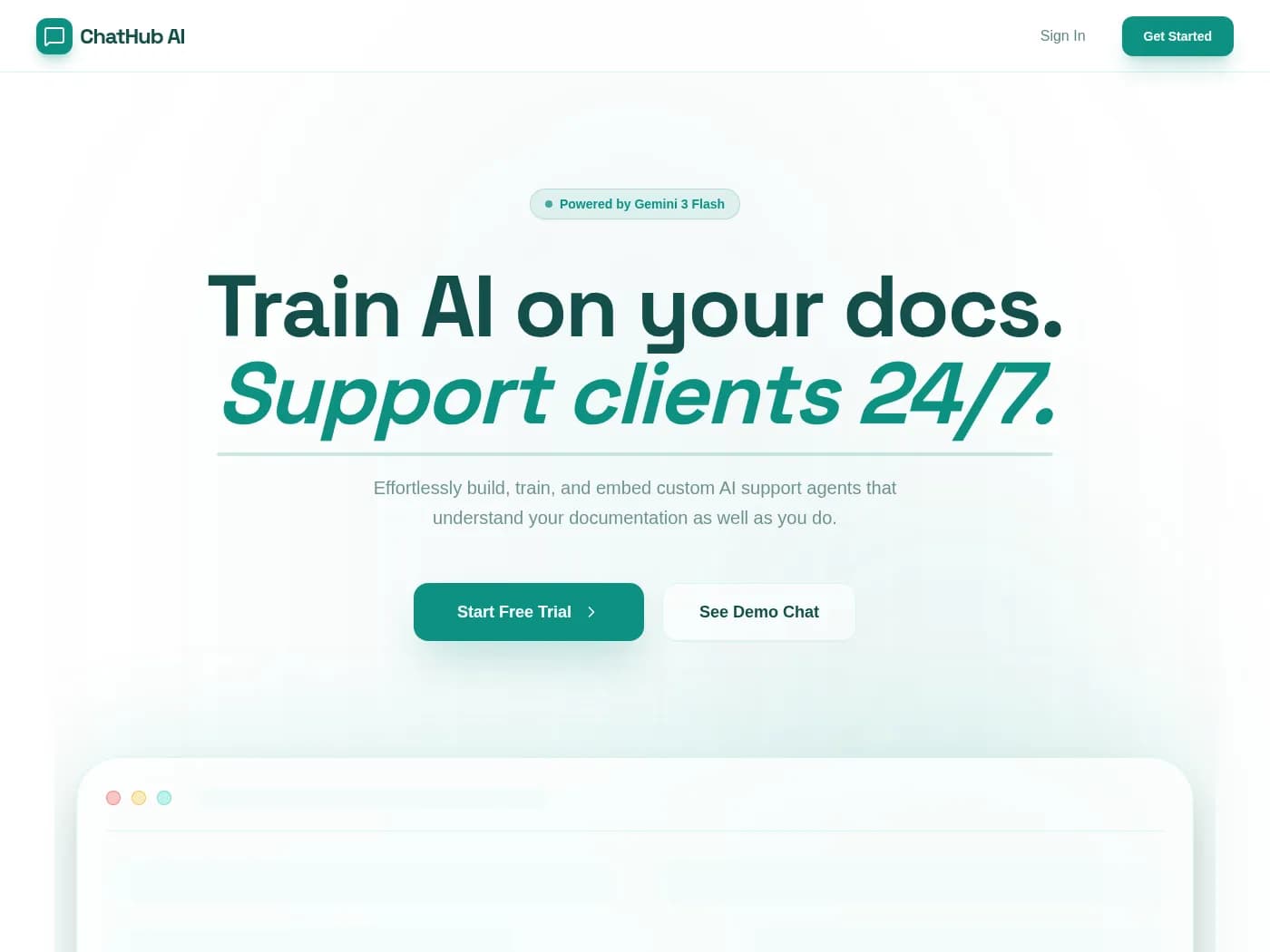 AI Support Chatbot Hub