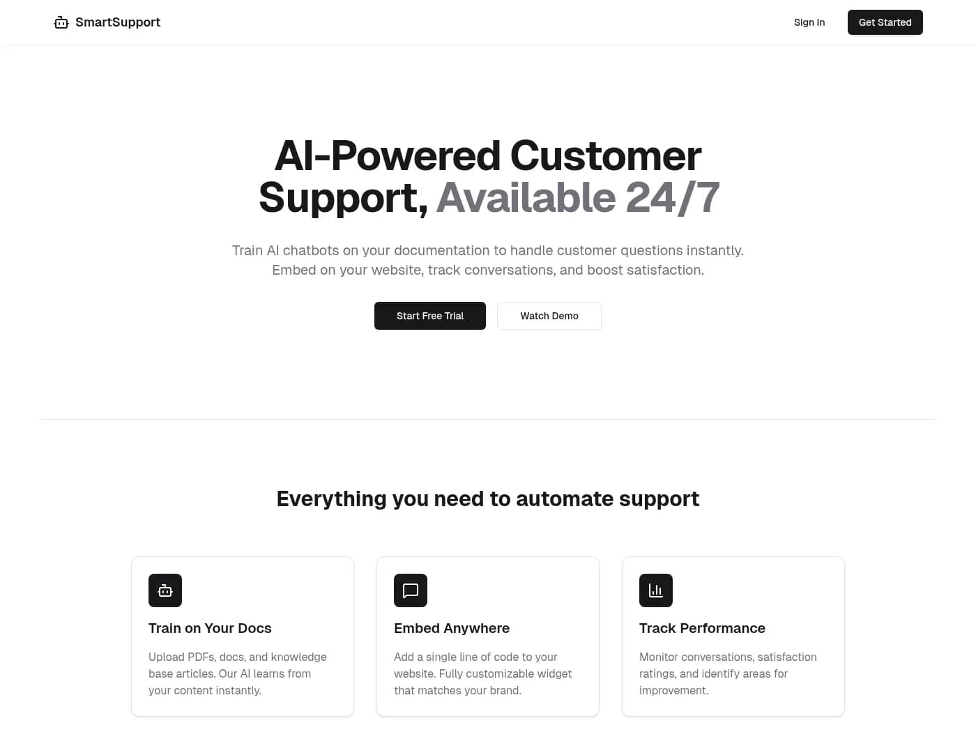 SmartSupport Chatbot Platform