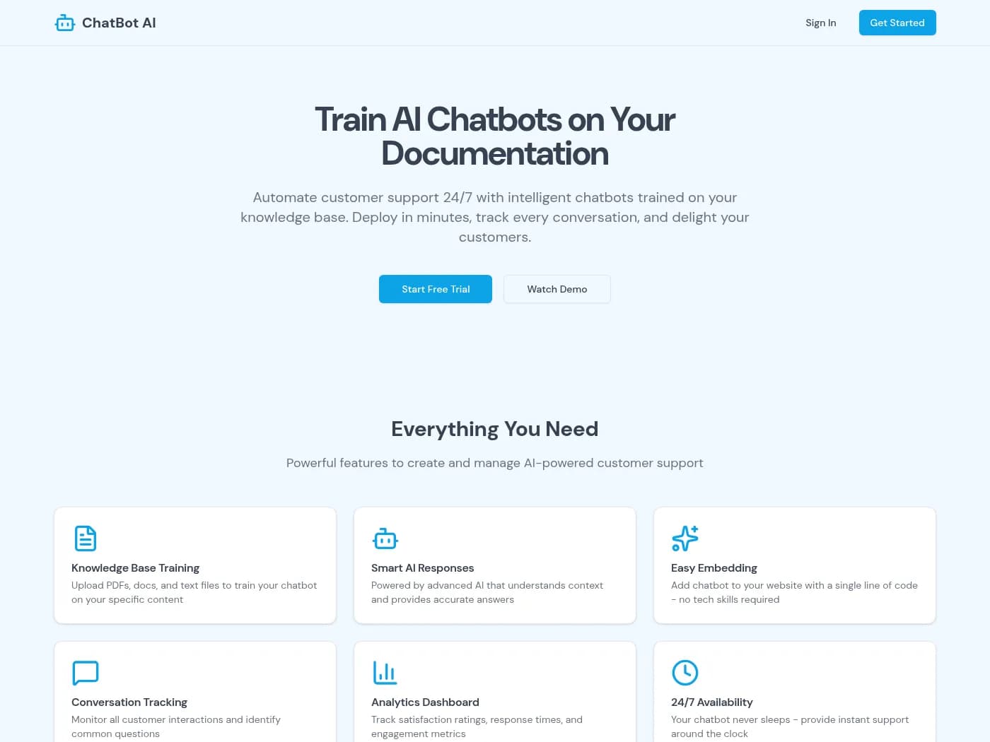 AI Support Chatbot Platform