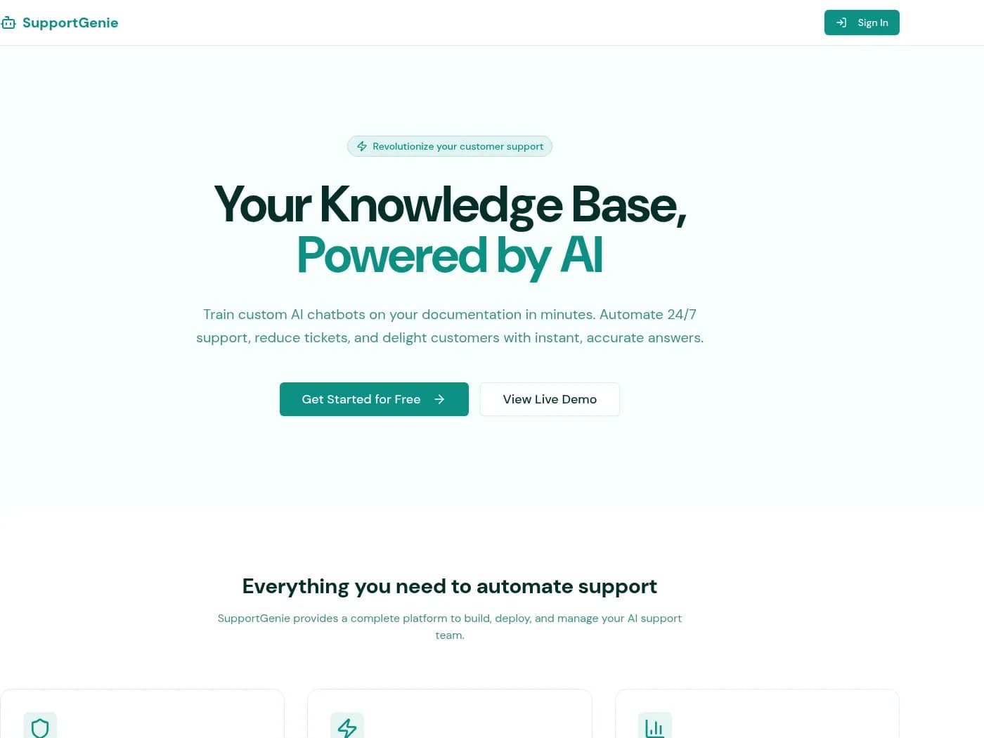 SupportGenie Platform