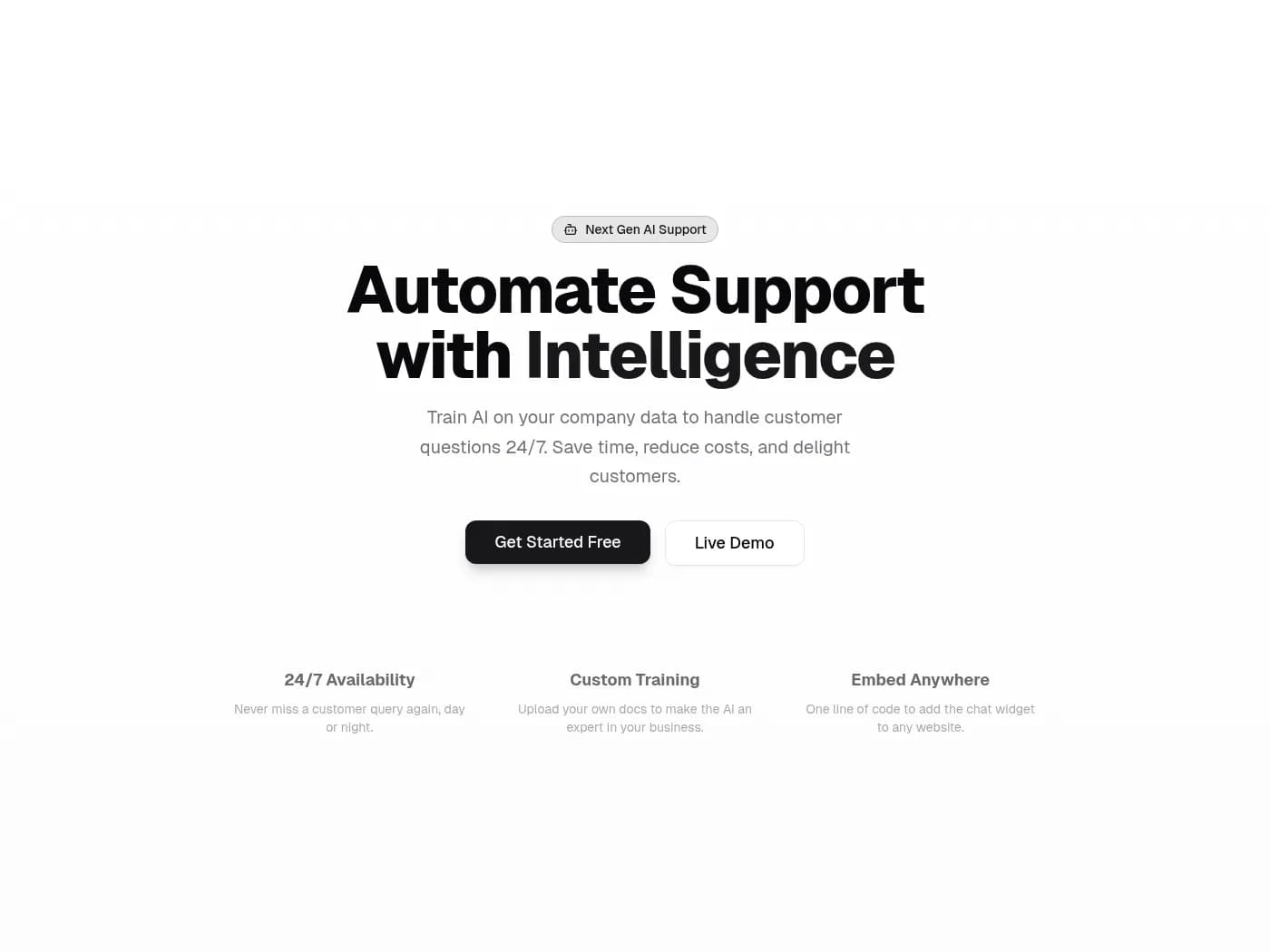 AI Support Chatbot Platform