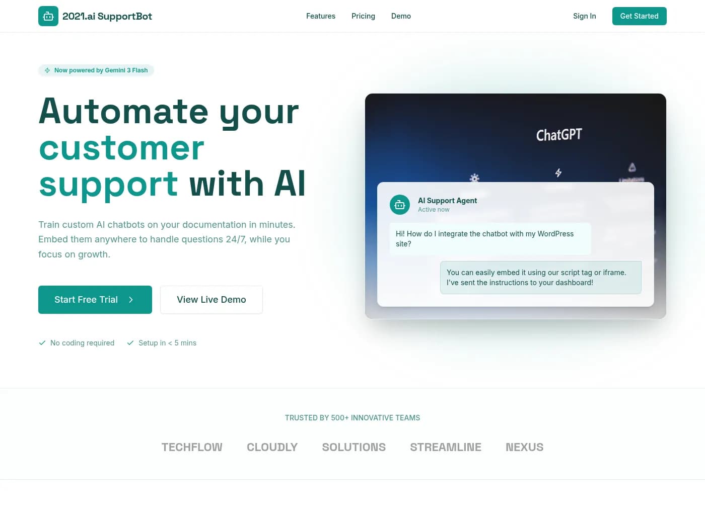 AI SupportBot Platform