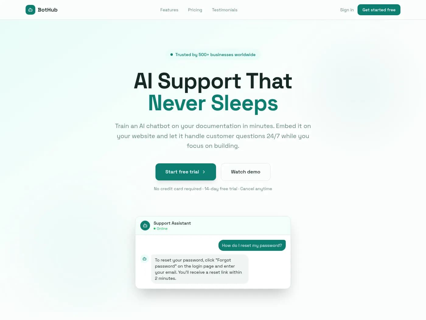 AI Support Chatbot Hub