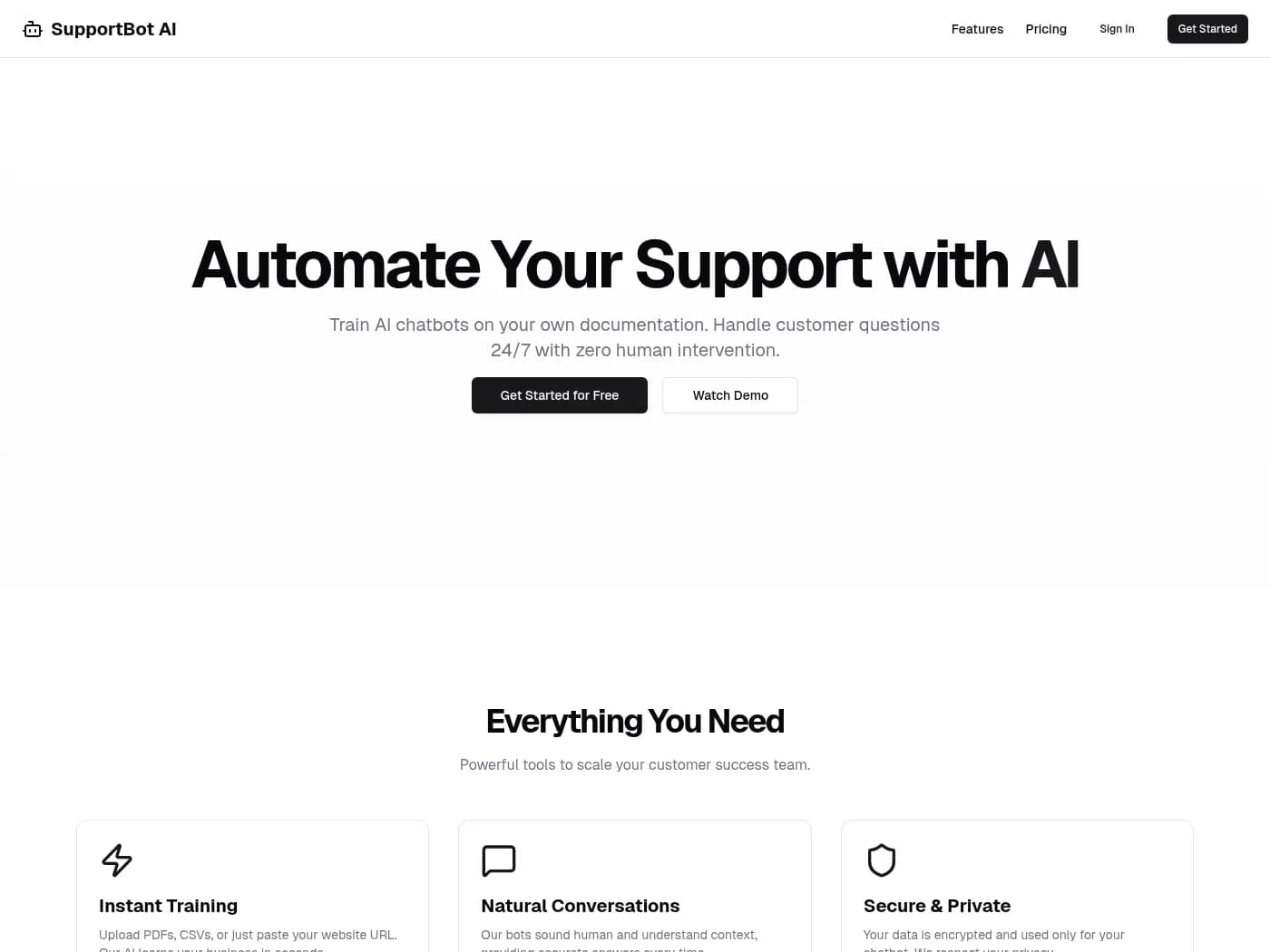 AI SupportBot Platform