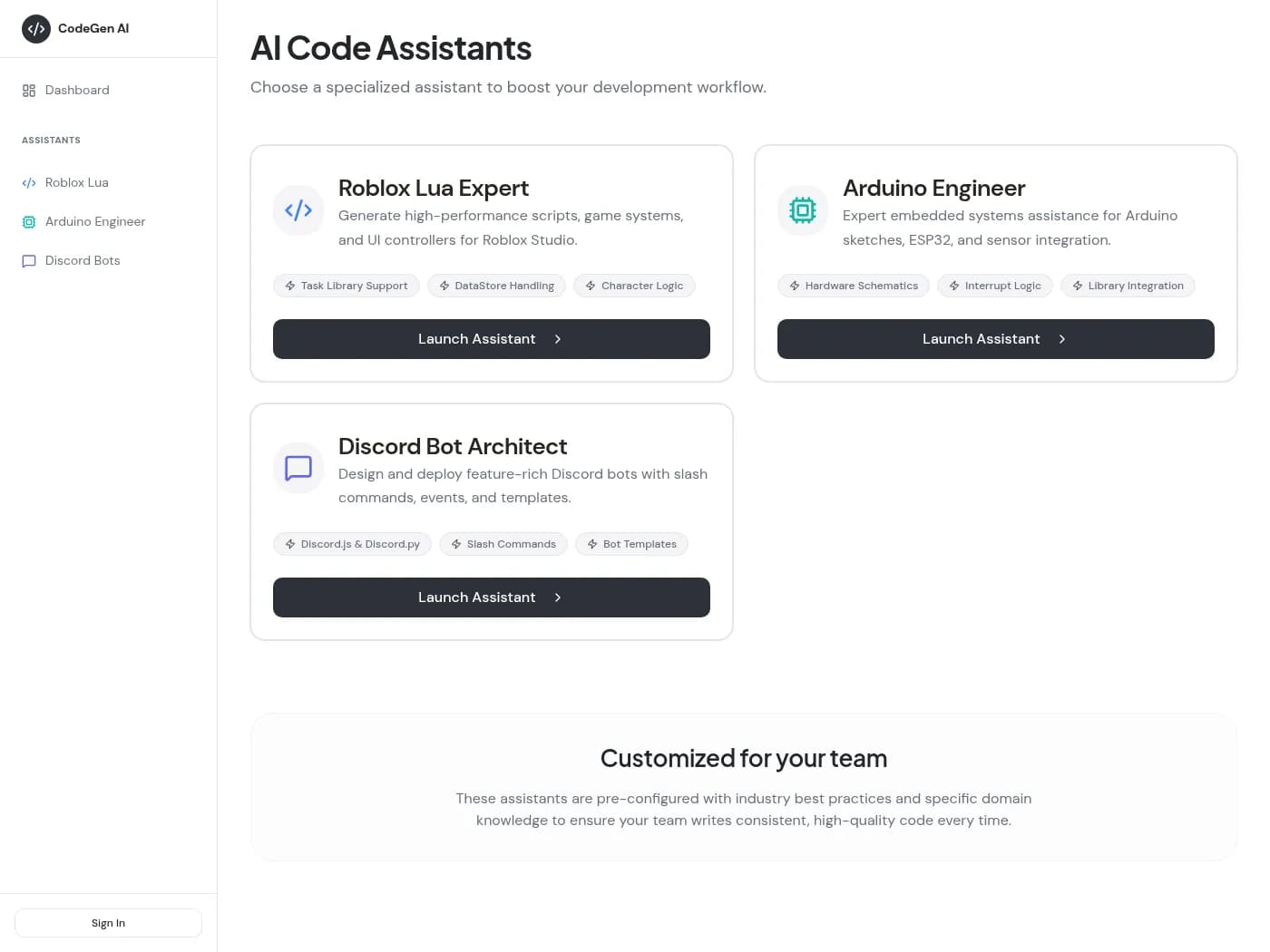CodeGen AI Assistants